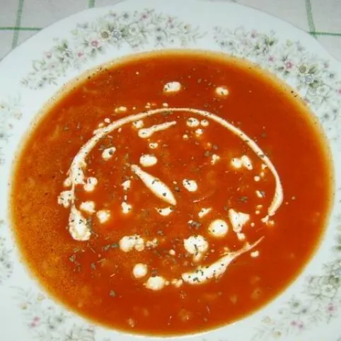 Bazsalikomos paradicsomleves rizzsel Recept képpel | Mindmegette.hu