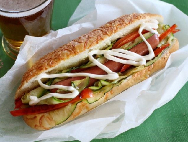 Pulykavirslis hot-dog grill zöldségekkel Recept képpel | Mindmegette.hu