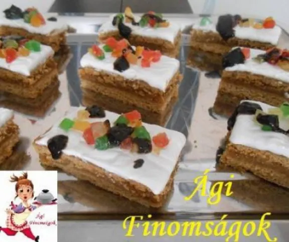 Mézes szelet, lekváros-diós töltelékkel Recept képpel | Mindmegette.hu